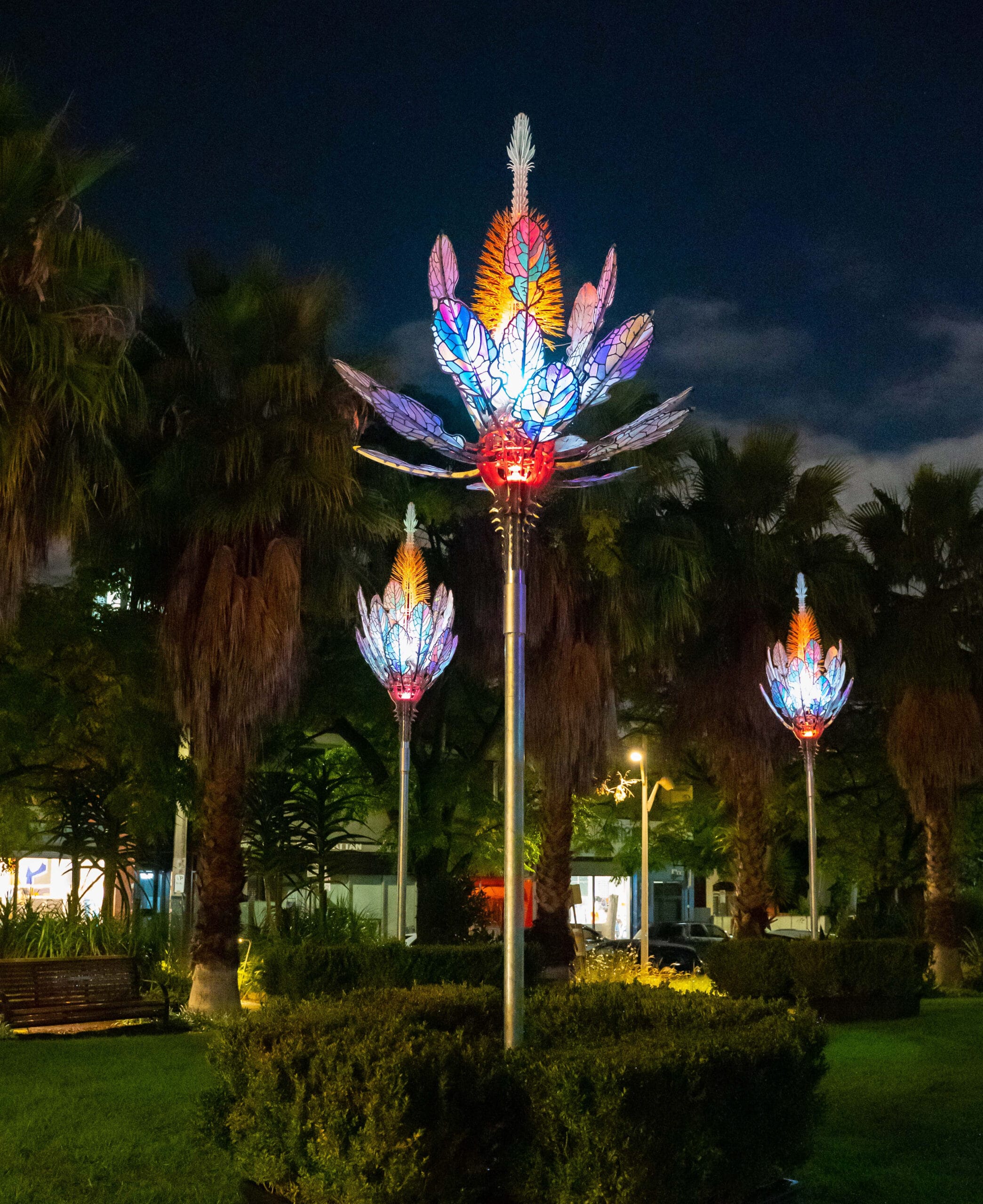 Waterville Creates Opens Light Sentinels by Skunk Control, Public Art ...